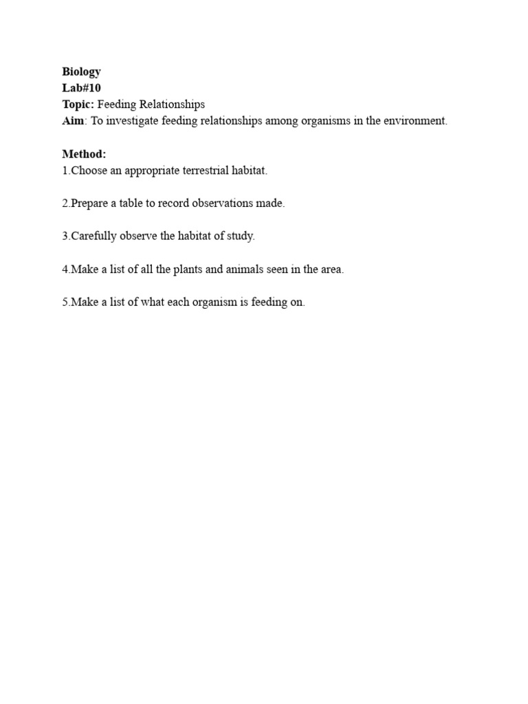 Lab Feeding Relationshipsdocx 240326 194622 | PDF | Foods | Food Web