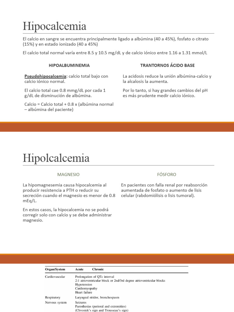 Hipocalcemia: Diagnóstico y Tratamiento | PDF