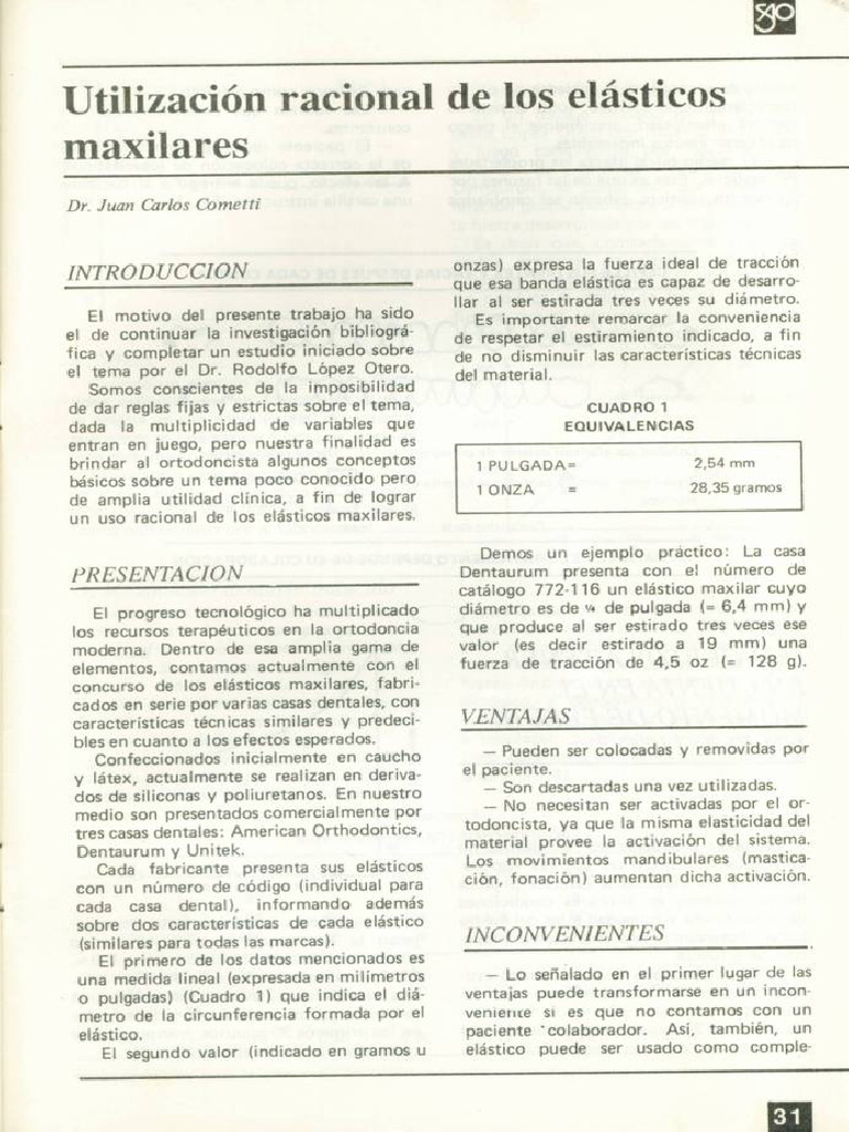 Elasticos Intermaxilares | PDF