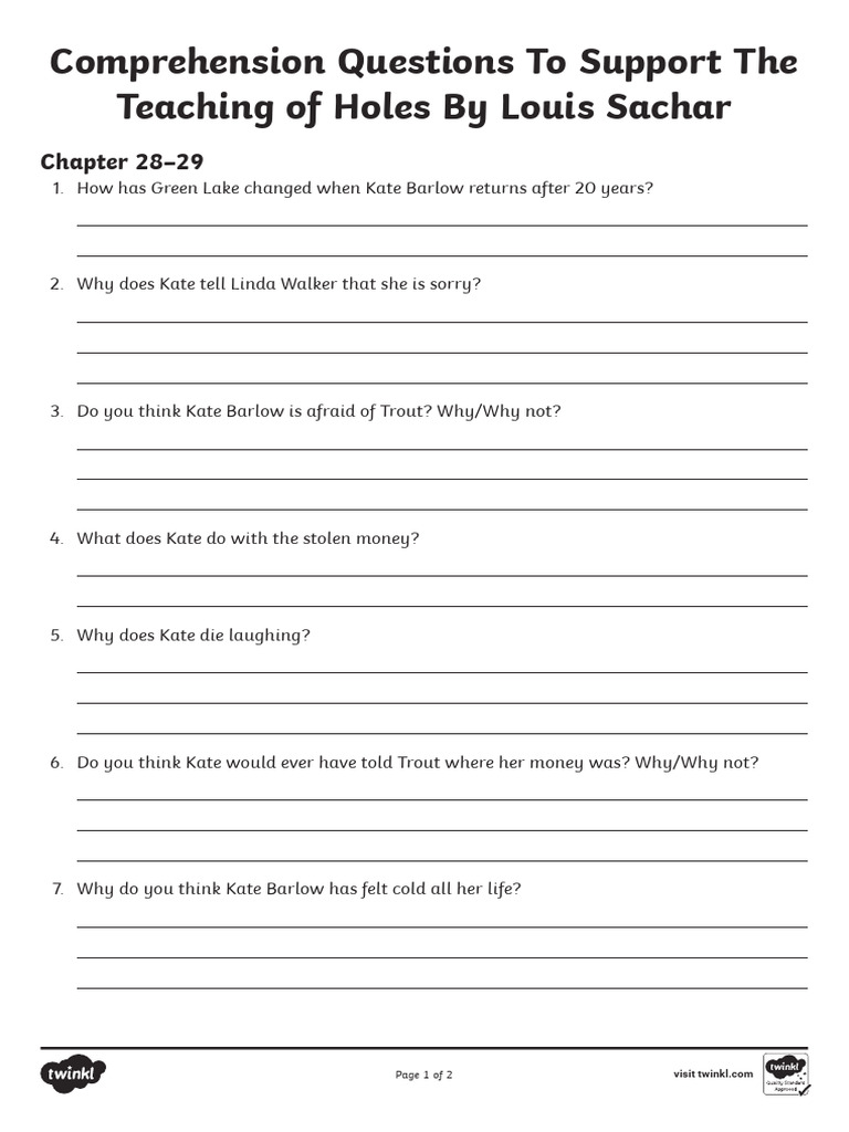 Holes Chapter 28 29 | PDF