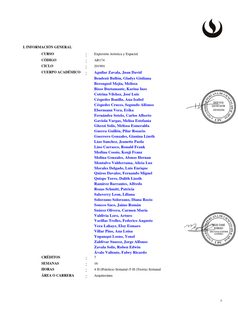 AR174_Expresion_Artistica_Y_Espacial_201901 | PDF | Perspectiva (Gráfica) | Salón de clases
