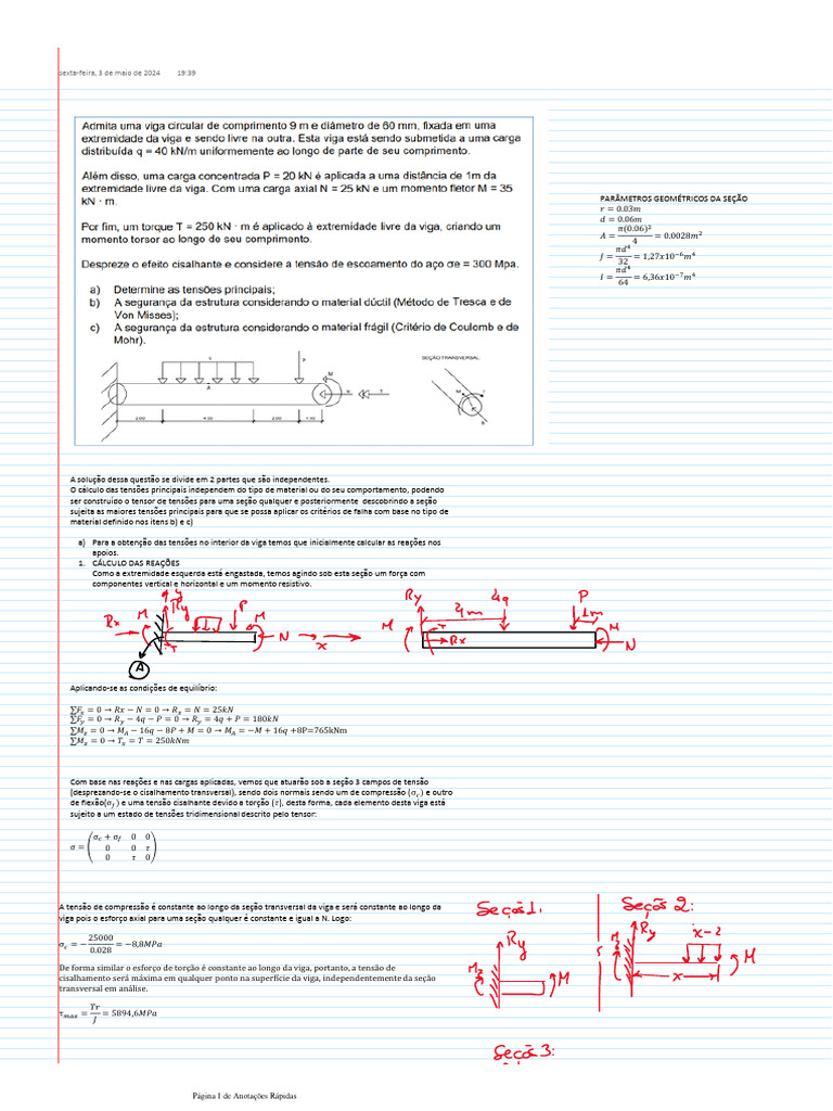 Resmat | PDF | Estresse (Mecânica) | Viga