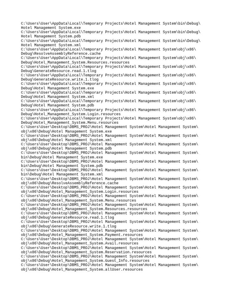 Hotel Management System - vbproj.FileListAbsolute | PDF | Computer Engineering | Office Equipment