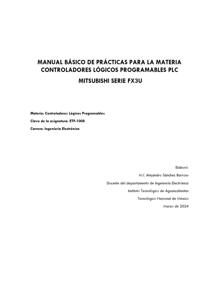 Manual de Prácticas PLC | PDF | Controlador lógico programable | Motores
