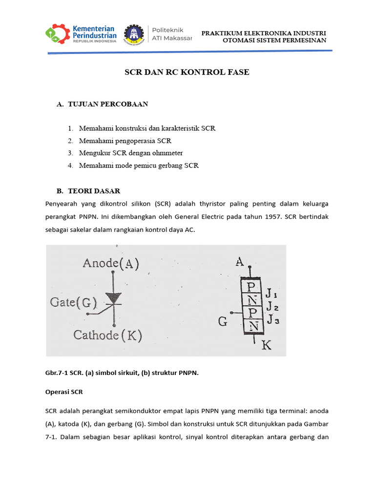 SCR Dan RC Phase Control - Laporan Elektronika Industri | PDF