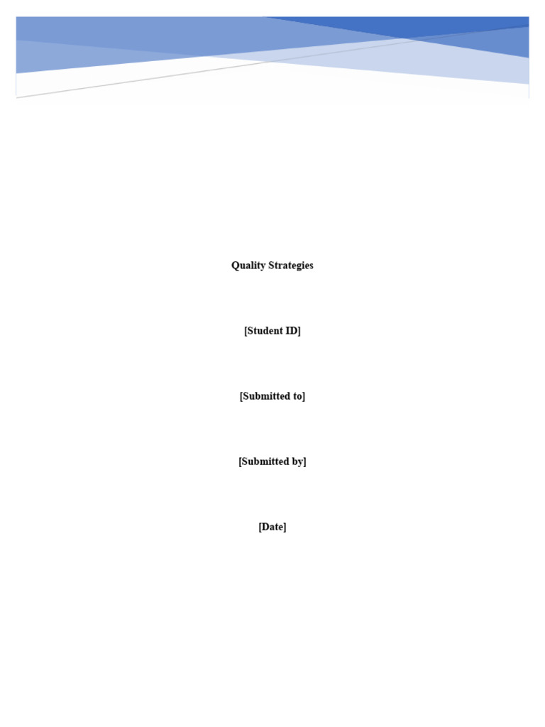 Quality Strategy | PDF | Quality Assurance | Quality Management
