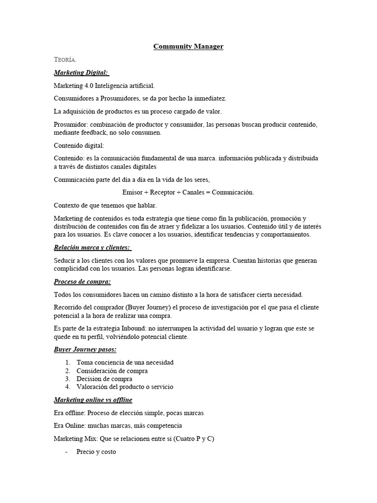 Community Manager | Descargar gratis PDF | Marketing | Producto (Negocio) Community Manager | Descargar gratis PDF | Marketing | Producto (Negocio)