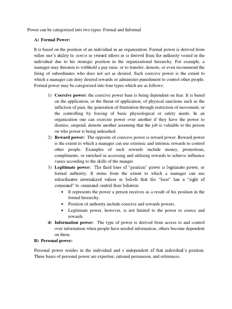 A) Formal Power | PDF | Expert | Applied Psychology