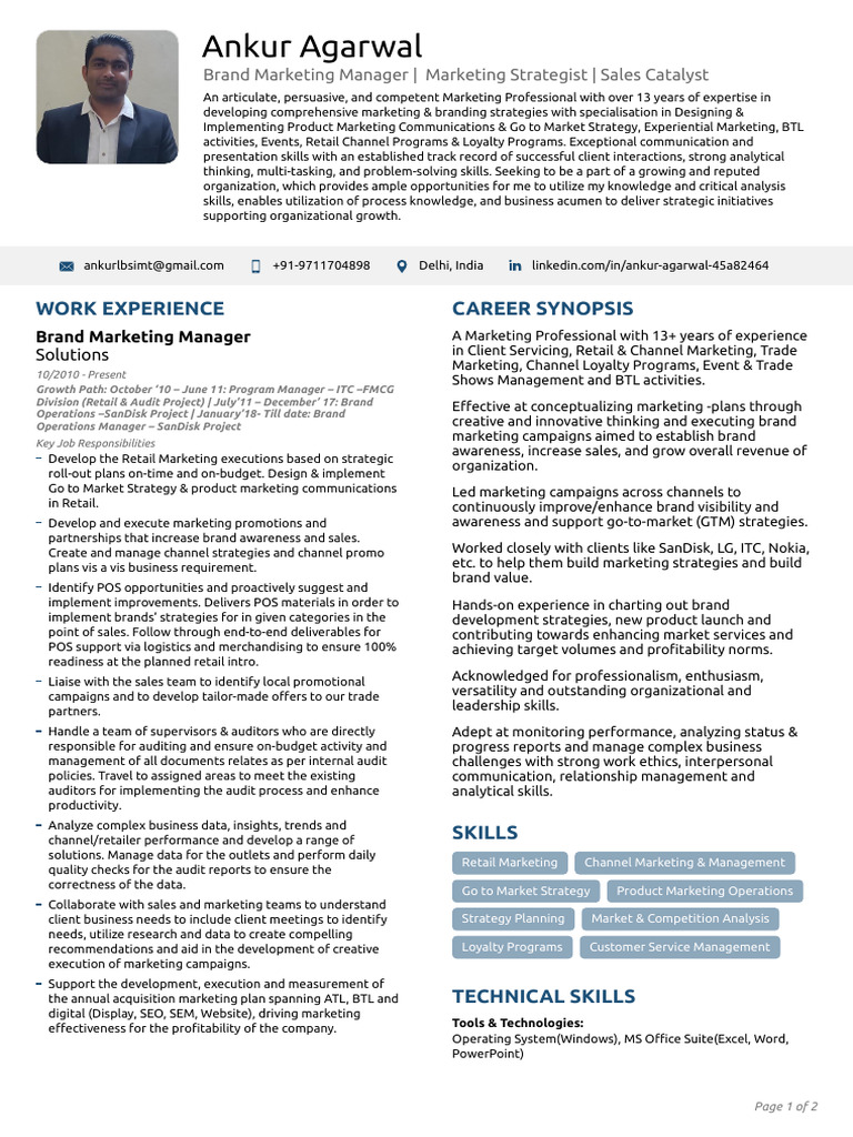 Ankur Agarwal | PDF | Marketing | Brand