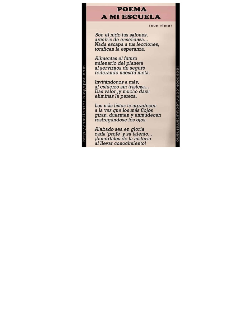 Poema Mi Escuela Pdf