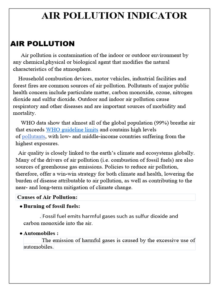 Air Pollution | PDF | Air Pollution | Atmosphere Of Earth