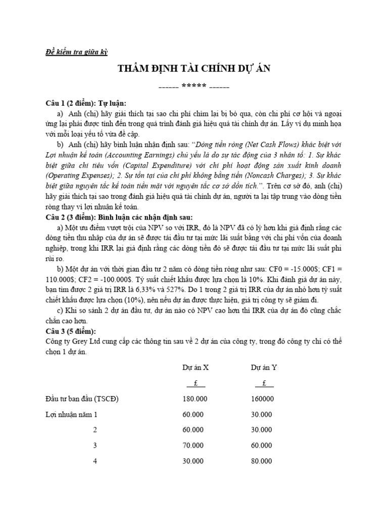 De Giua Ky TĐTCDA | PDF