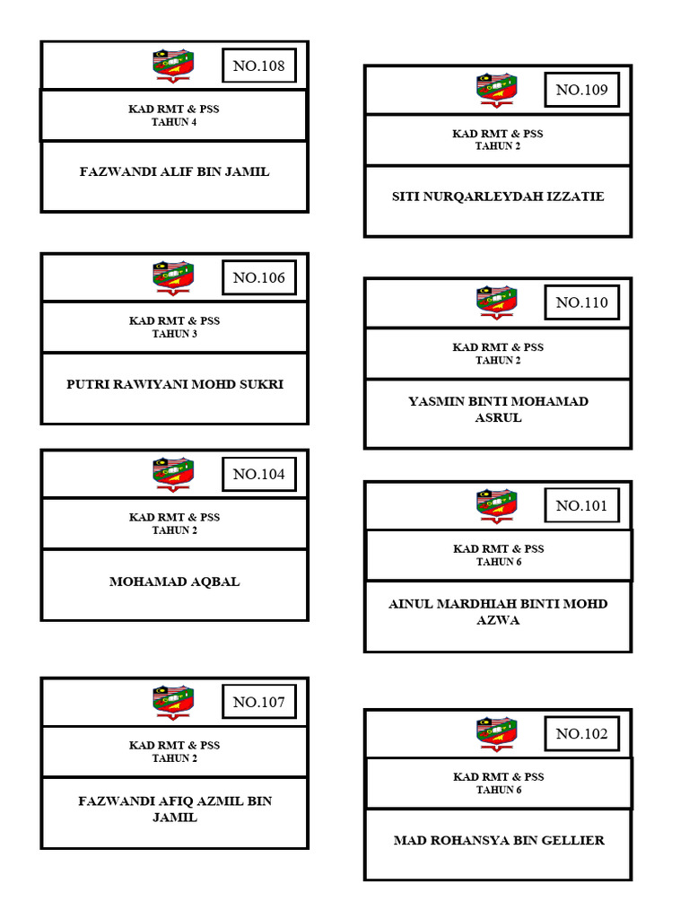 Kad RMT Dan Pss 2024 | PDF