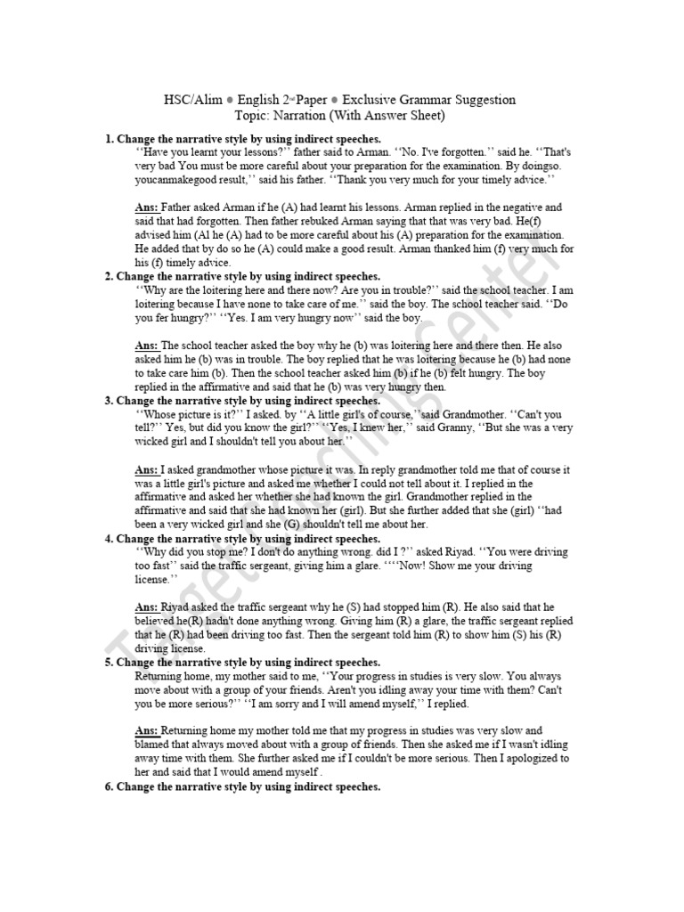 Passage Narration Board Questions | PDF | Aesop