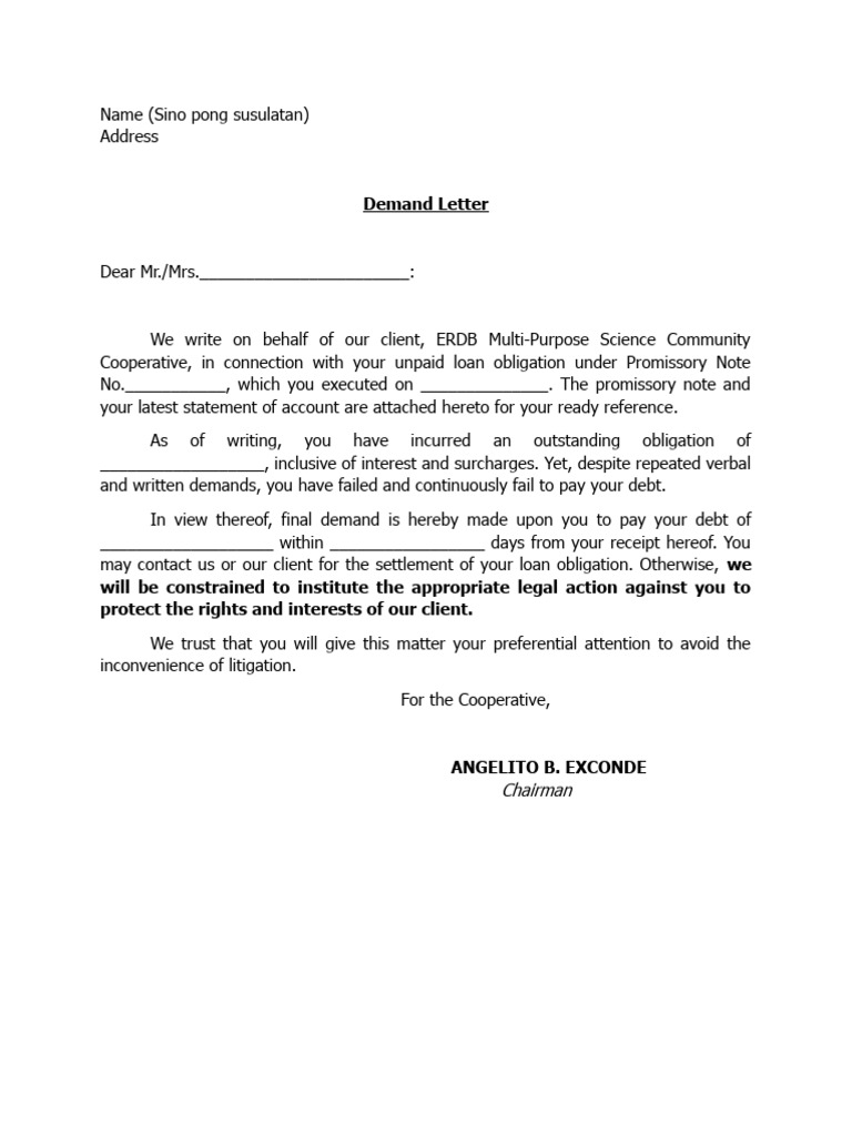 Demand Letter Draft | PDF