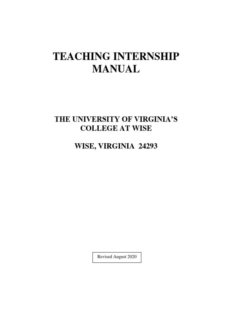 Teaching-Internship-Manual-2020 | PDF | Teachers | Internship