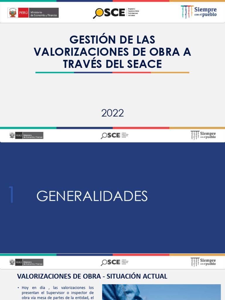 Presentación - en Directo Con OSCE - Gestión de Las Valorizaciones de ...