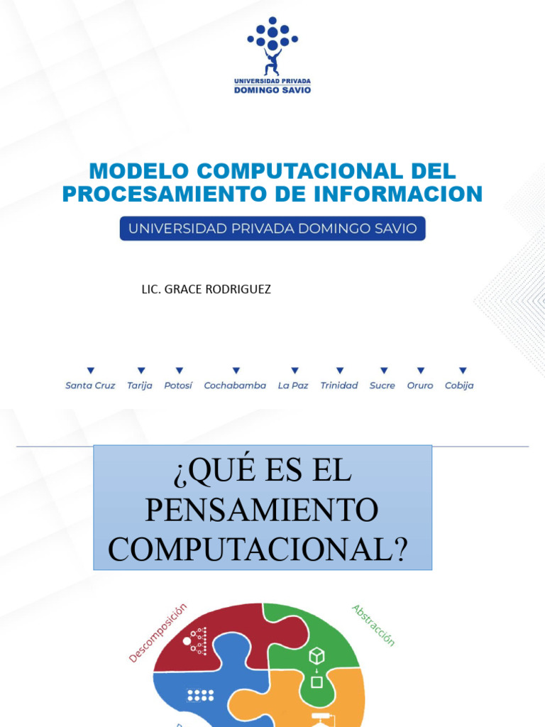 UNIDAD 5 MODELO COMPUTACIONAL | PDF | Pensamiento | Teoría de la ...