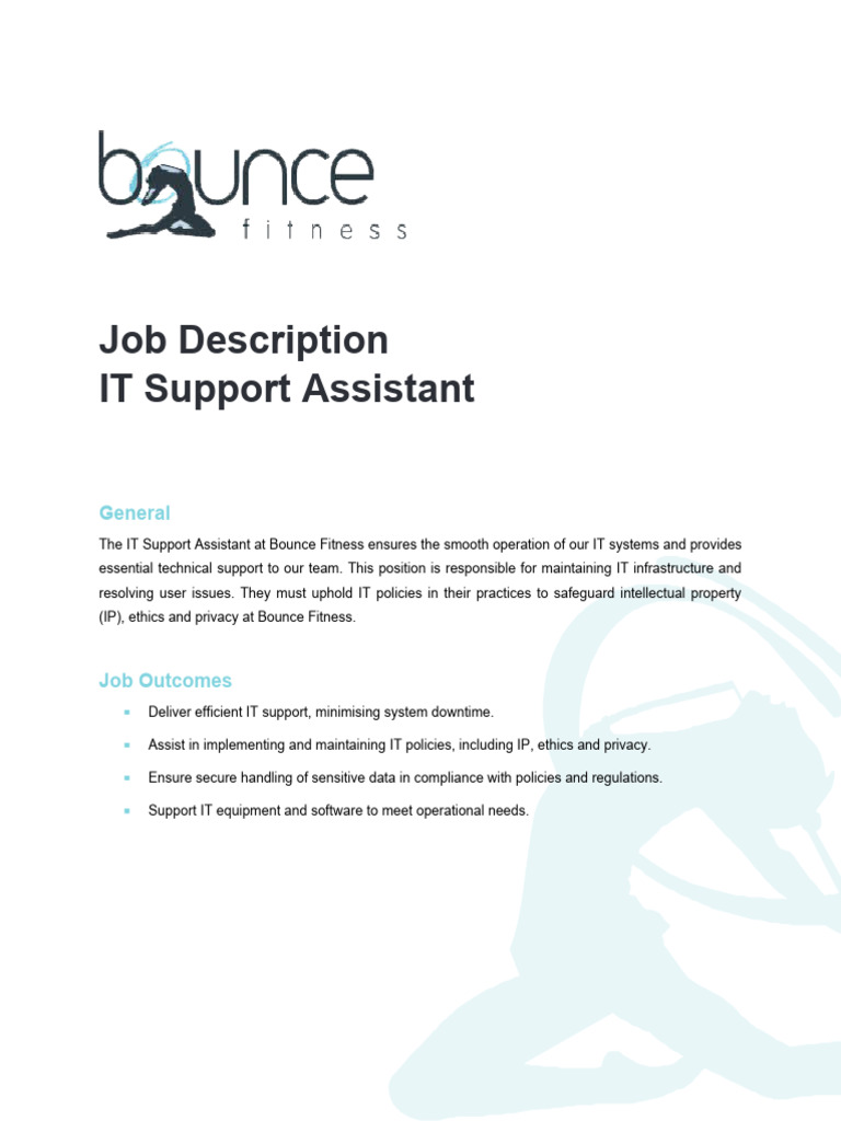 Job Description - IT Support Assistant | PDF | Privacy | Intellectual ...