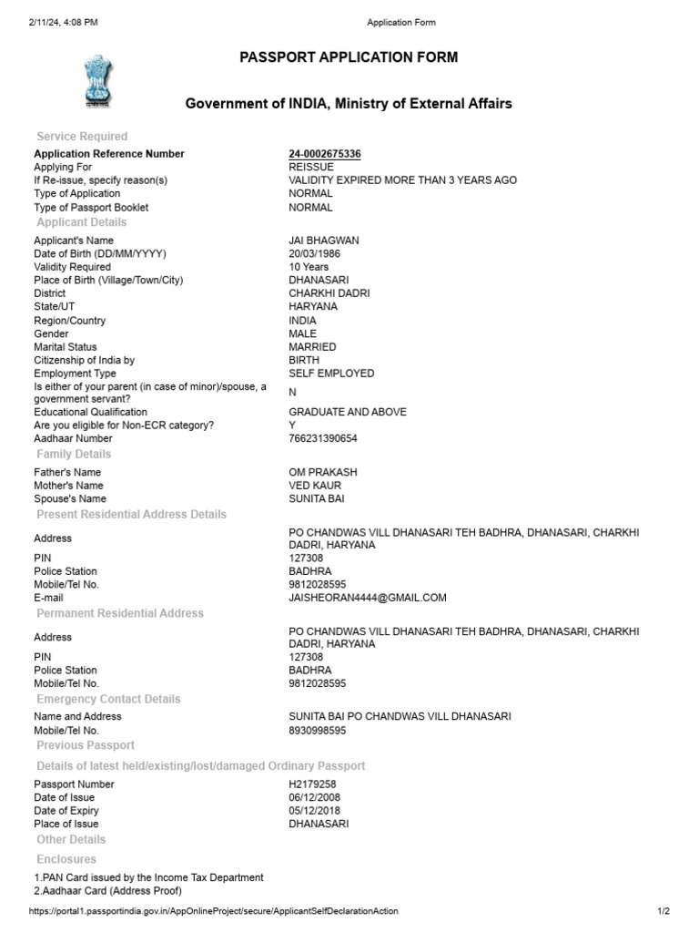 Passport Reissue Application Form | PDF | Passport | Cultural Globalization