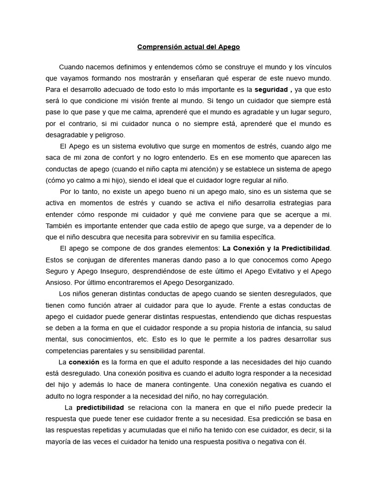 Explicaciones Actuales de La Teoría de Apego | PDF | Teoría de apego ...