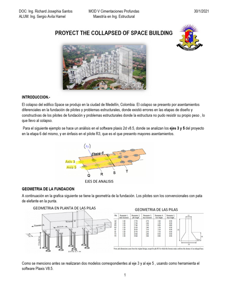 Análisis del Colapso del Edificio Space | PDF | Fundación (Ingeniería ...