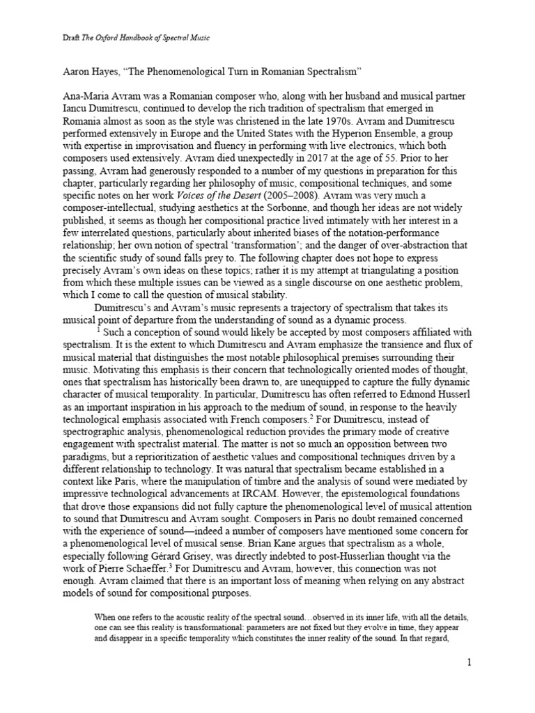 (E) Aaron Hayes - The Phenomenological Turn in Romanian Spectralism ...
