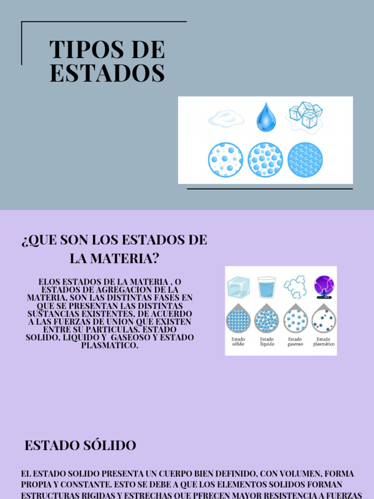 estados de la materia | PDF | Líquidos | Gases