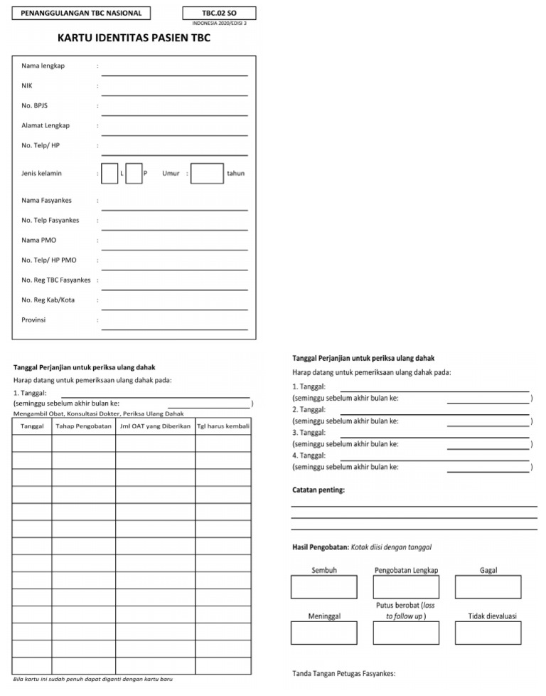 KARTU IDENTITAS PASIEN | PDF