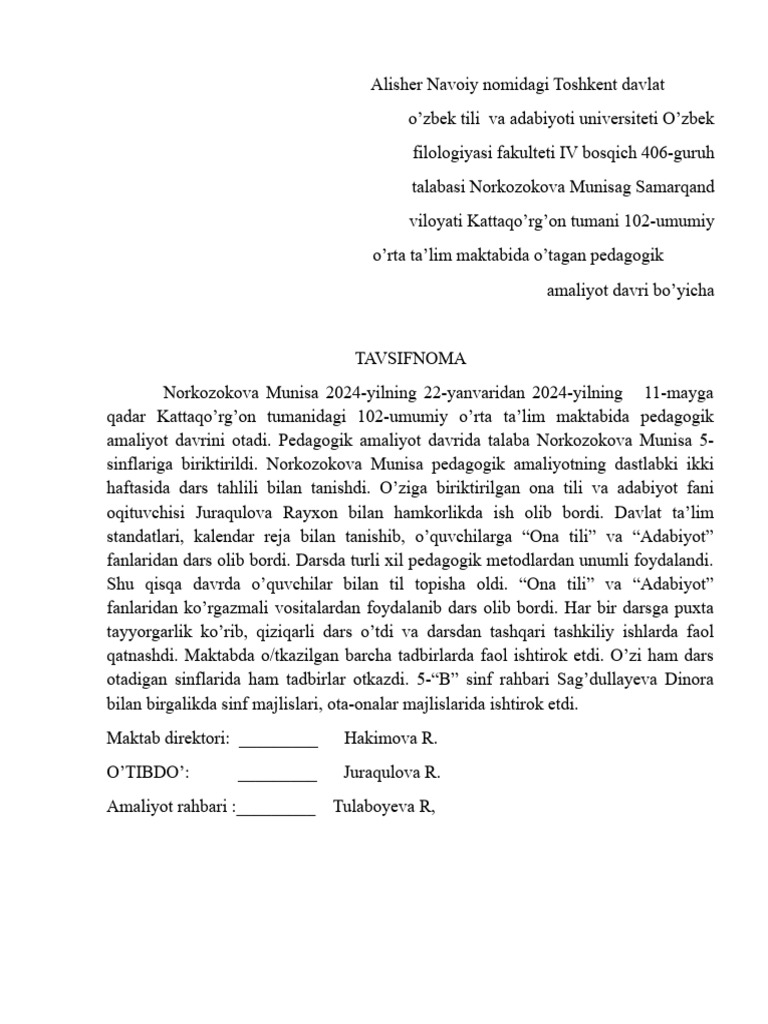 Tavsifnoma | PDF