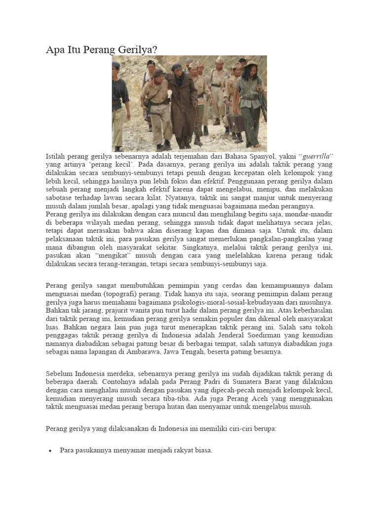 Taktik Perang Gerilya di Indonesia | PDF