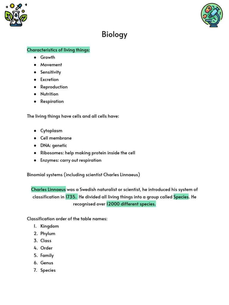 Intro to Biology & Classification | PDF | Science & Mathematics