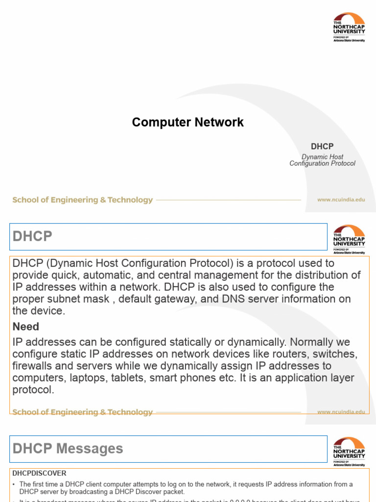 Lec DHCP | PDF | Ip Address | Communications Protocols