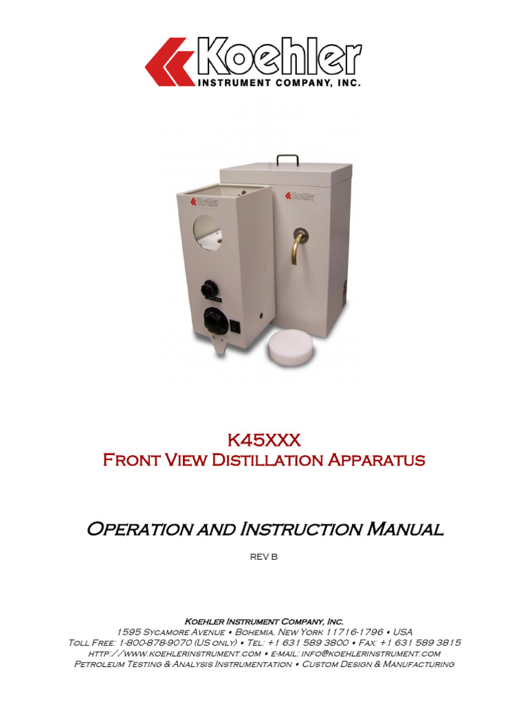 Koehler K45390 Manual | PDF | Distillation | Gasoline
