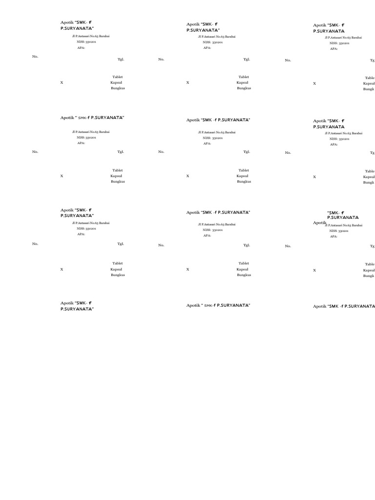 Dokumen - Tips Label Ni Dan Etiket Putih Yang Baru | PDF