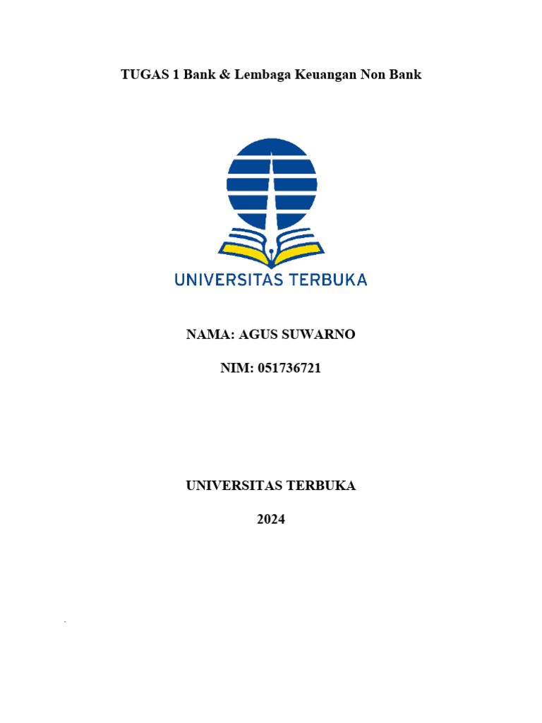 Tugas 1 Bank & Lembaga Keuangan Non Bank | PDF