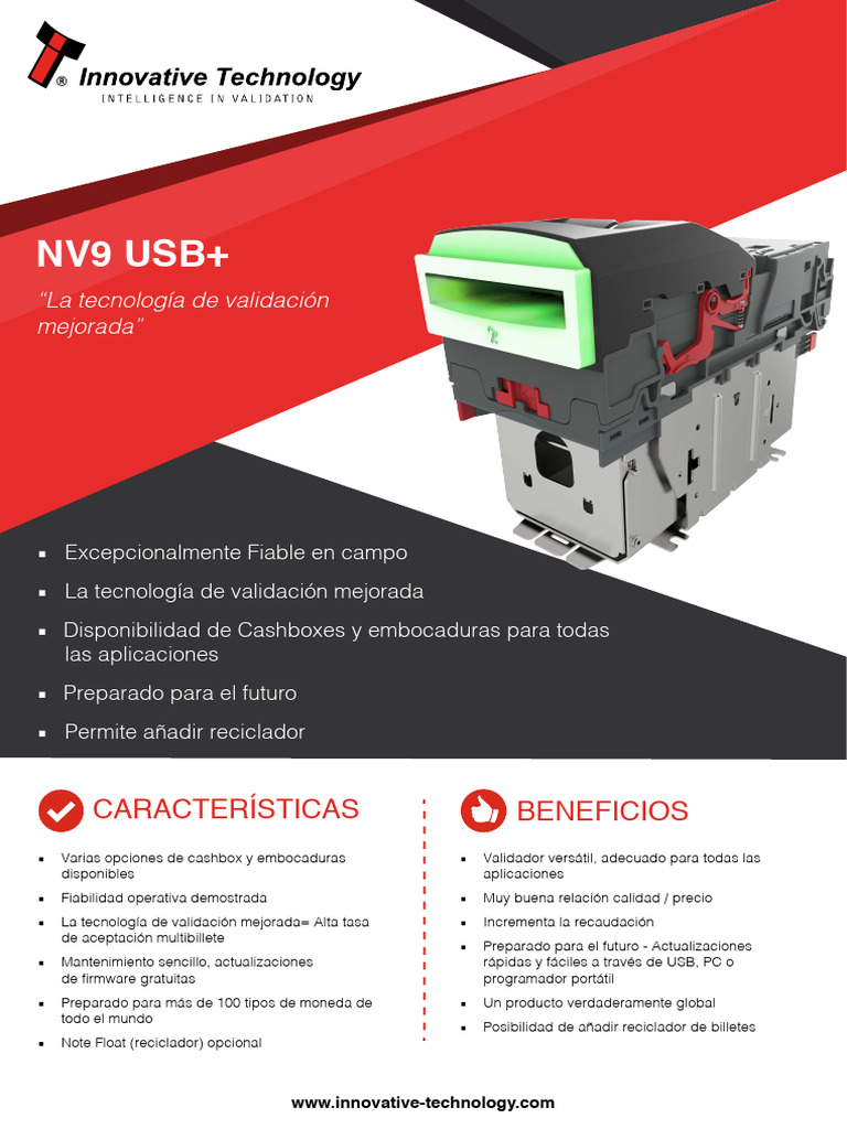 Validador NV9 USB+: Tecnología Avanzada | PDF | Informática ...