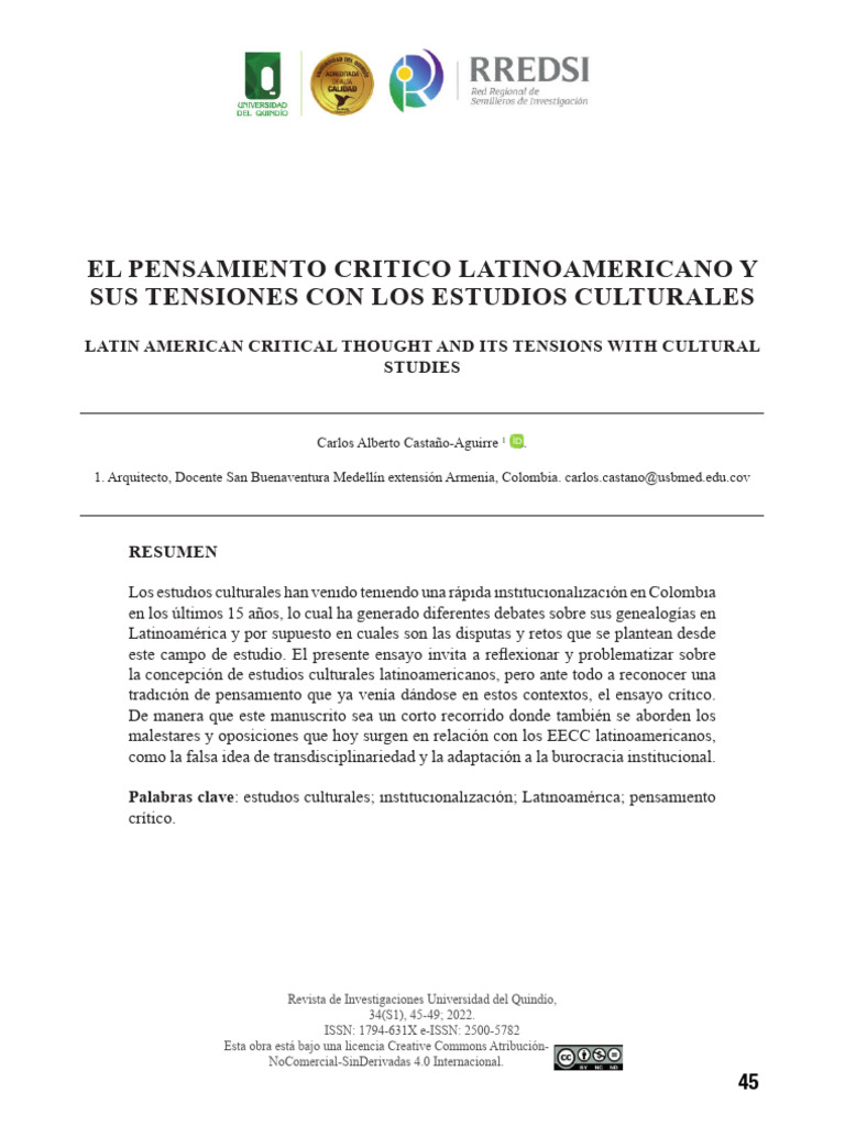 El Pensamiento Critico Latinoamericano y | PDF