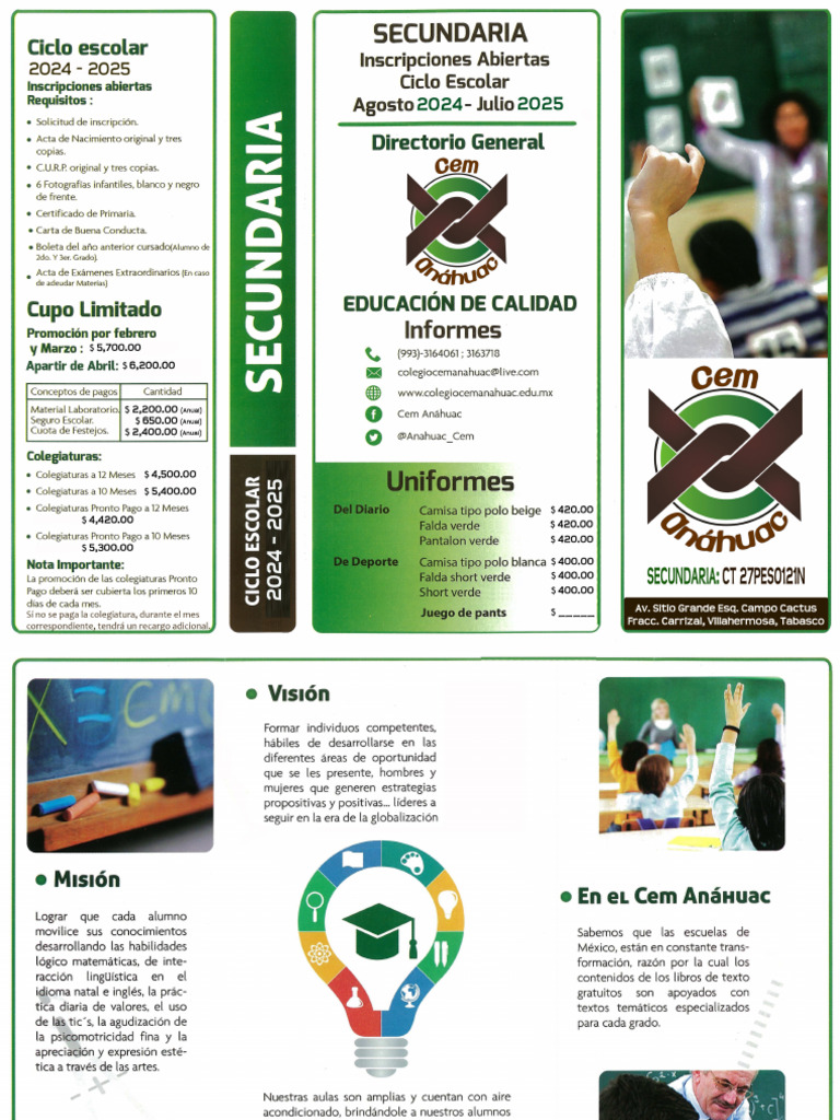 Tríptico Secundaria 2024-2025 | PDF