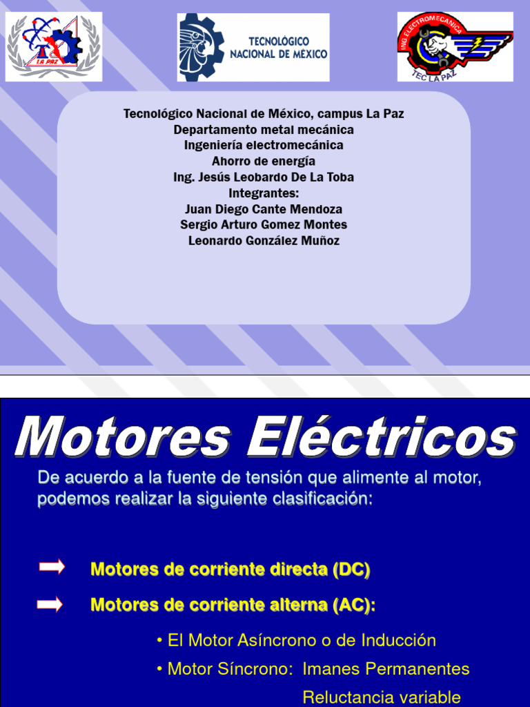 Motores Presentacion Ahorro | PDF | Motor eléctrico | Ingenieria Eléctrica
