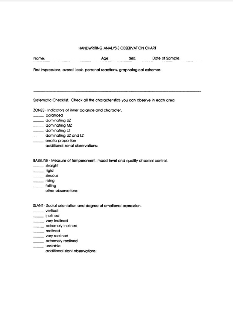 Handwriting Analysis Format | PDF
