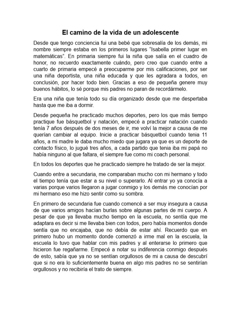 El Camino de La Vida de Un Adolescente | PDF | Autosuperación | Estilo de vida