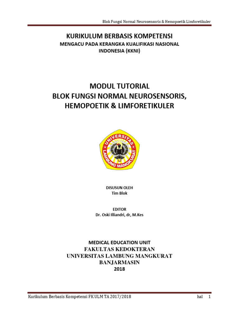 Modul Tutorial Blok Neurosensoris Hemopoetik Limforetikuler | PDF