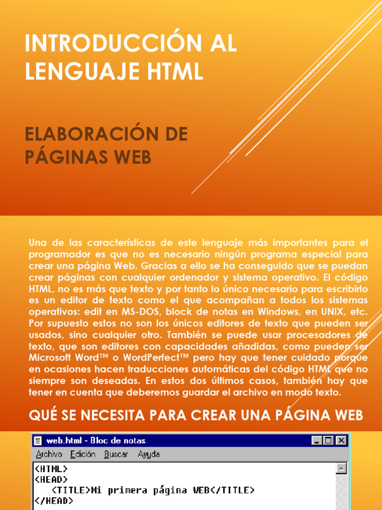 Introducción Al Lenguaje HTML | PDF | HTML | Archivo de computadora