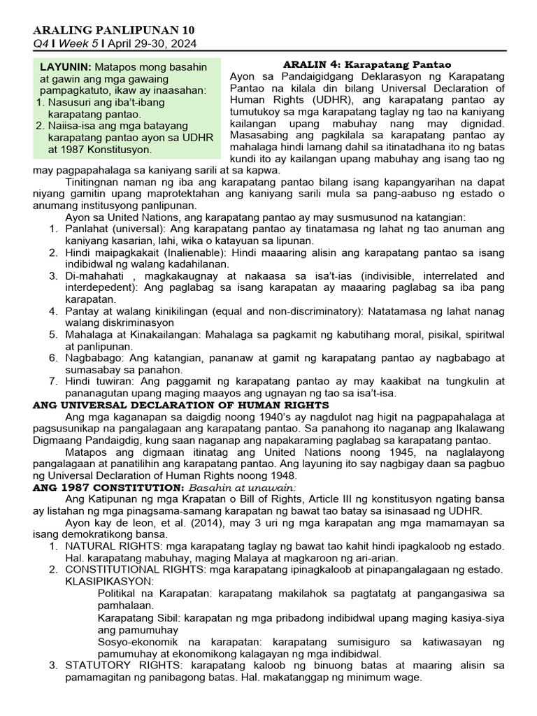 AP10 Q4 Week 5 Asynchronous Activity | PDF