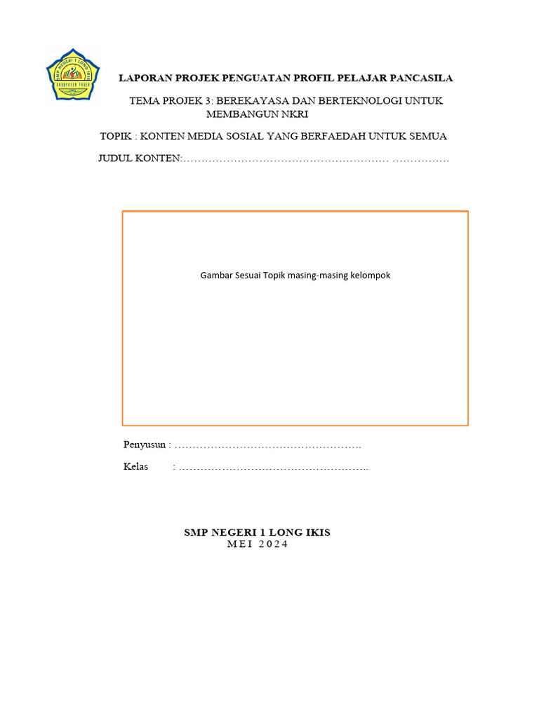 Contoh Laporan Projek 3 | PDF