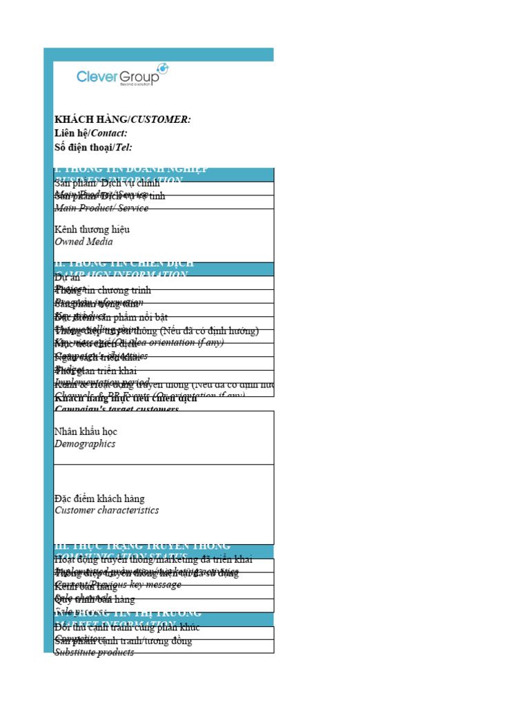 CleverGroup. Client Brief. 2024 | PDF