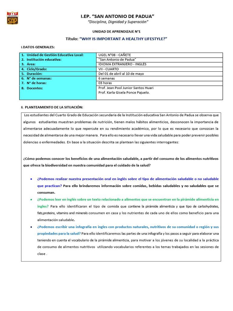 Estilo de Vida Saludable en Inglés | PDF | Aprendizaje | Léxico