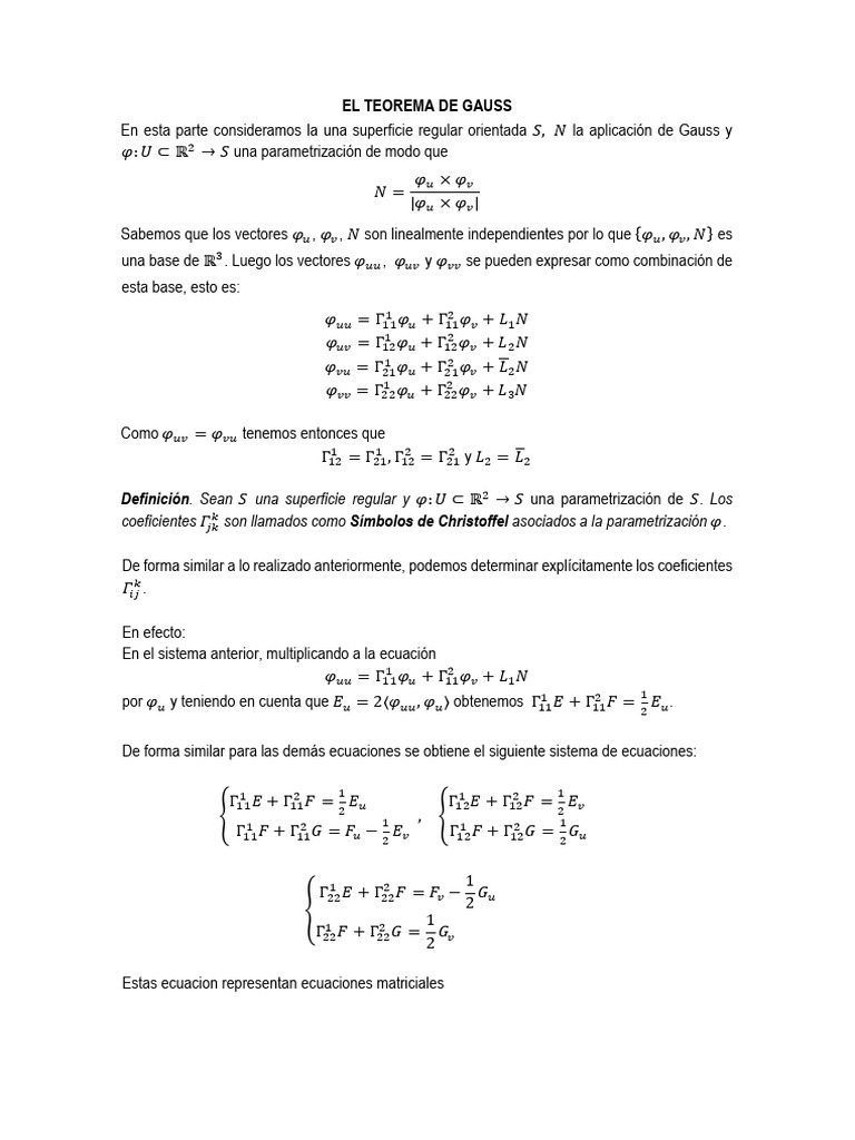 El Teorema de Gauss | PDF | Ecuaciones | Álgebra