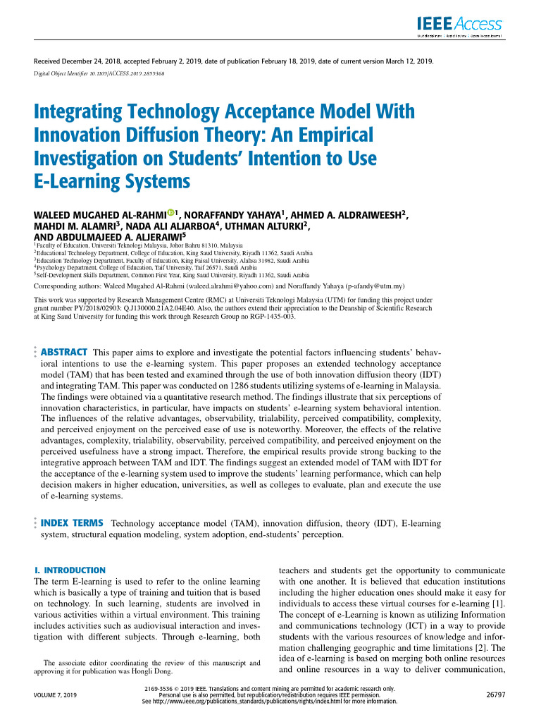 Integrating Technology Acceptance Model With Innovation 3bcldpphuo ...